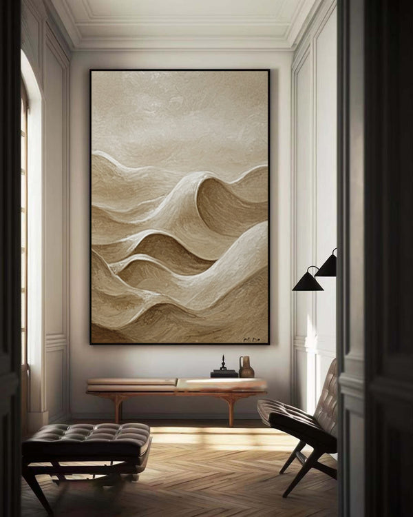 Serene Abstract Wall Art “Waves”| Neutral Tones | ArtVista Gallery
