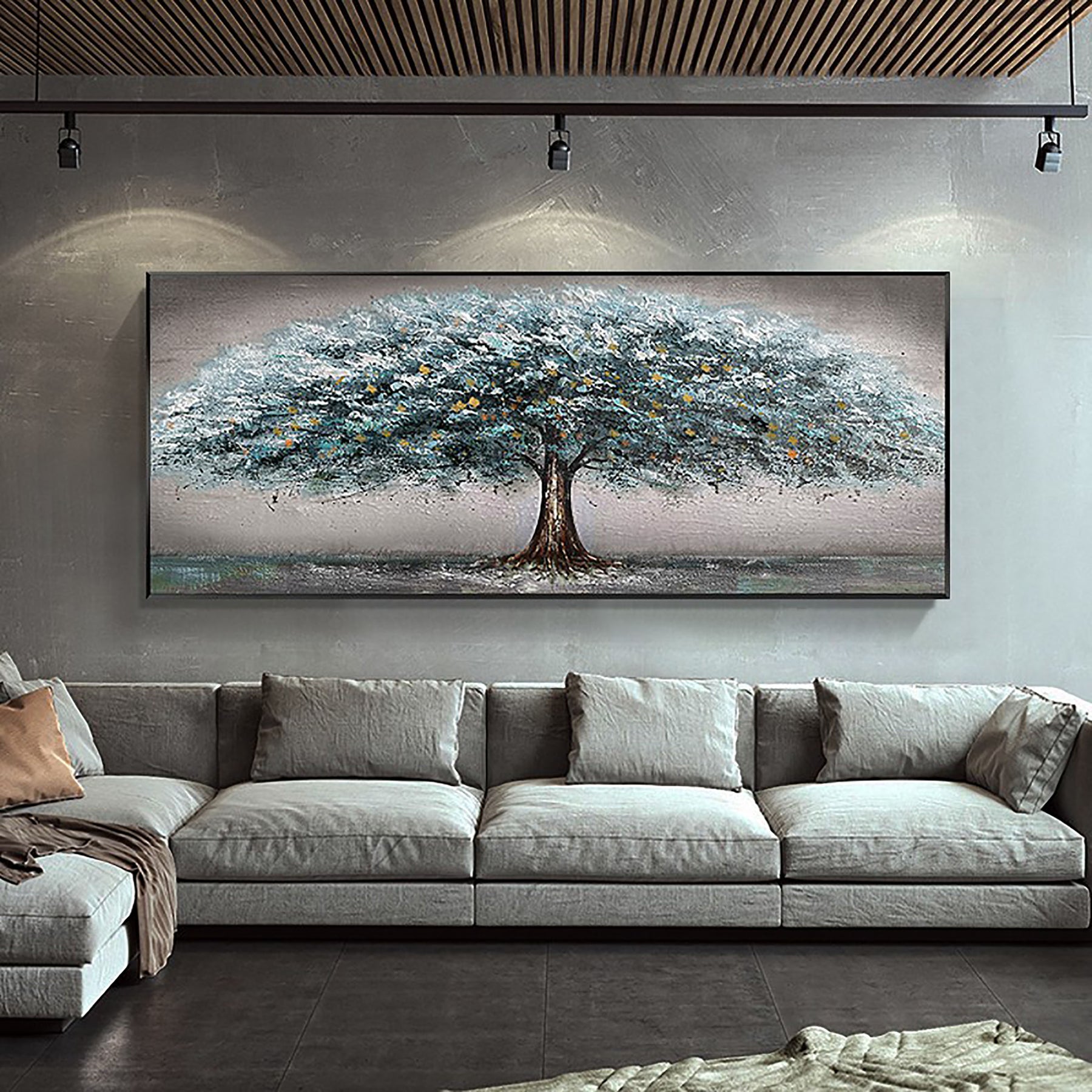 Vitality in Bloom: Vibrant Tree Landscape Wall Art for home decor #LL 0409