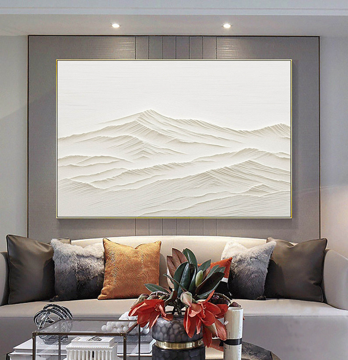 White Minimalist Abstract Painting #CXA 006
