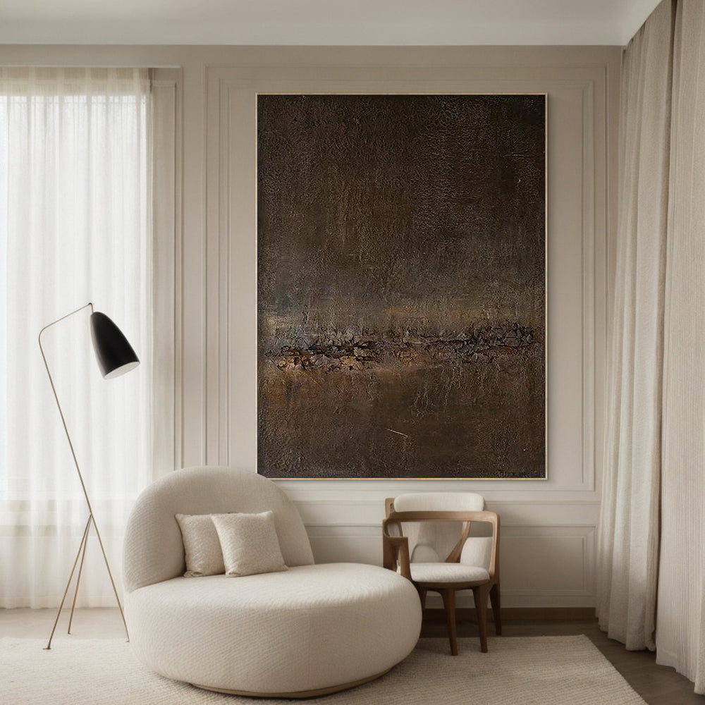 Abstract Harmony: Earth - Toned Modern Wabi Sabi Canvas Art #BBA 007