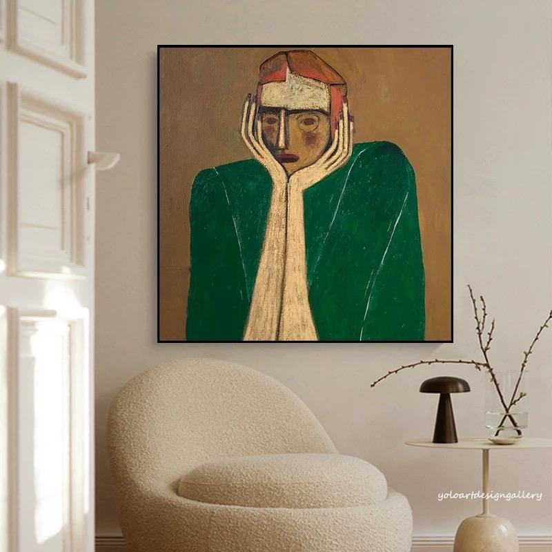 Original Modern Figure Art Hand-Painted Large Canvas Oil Portrait ...